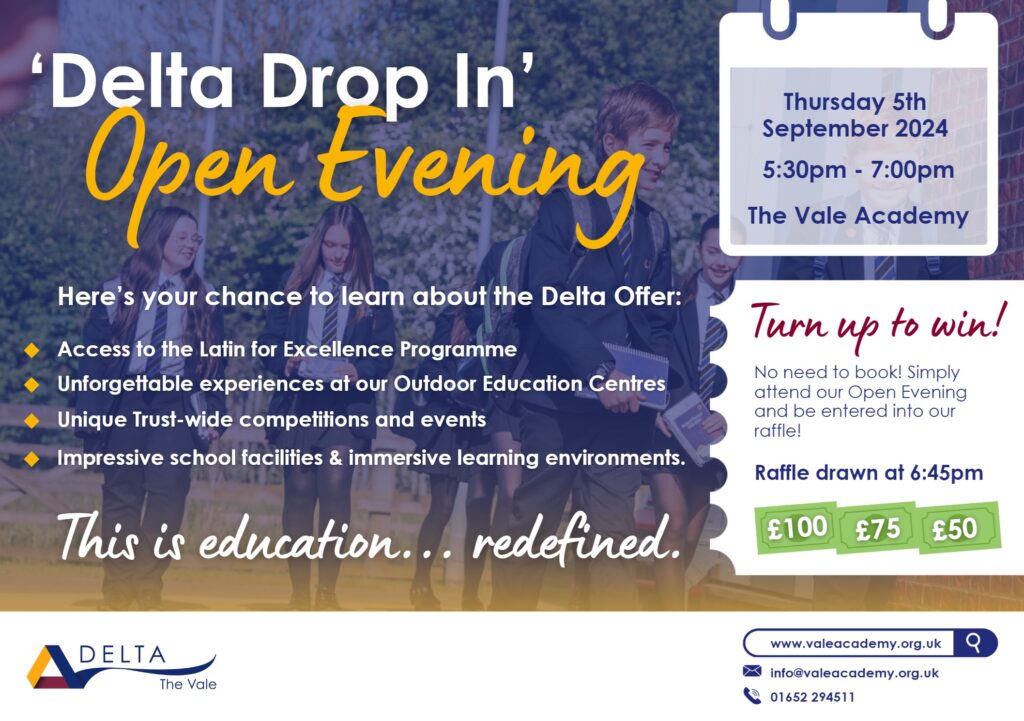 'Delta Drop In' Open Evening - The Vale Academy